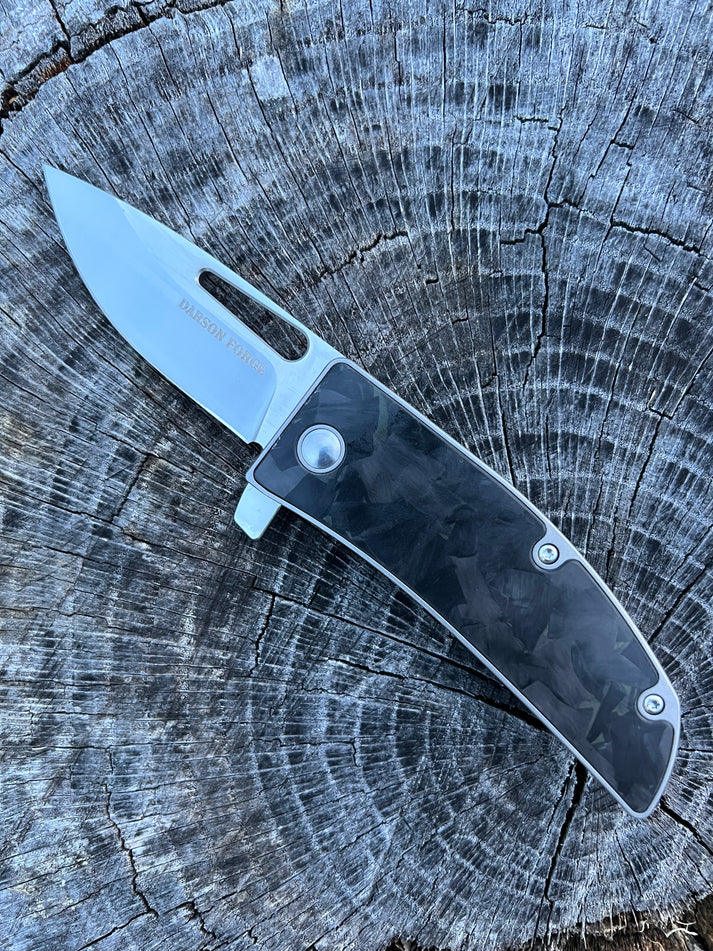 DFF-001 Forged Marble Carbonfiber Folding Knife – DarsonForge